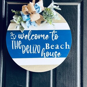 Front Door Decor, Beach House Door Sign, Beach House Hanger, Welcome ...