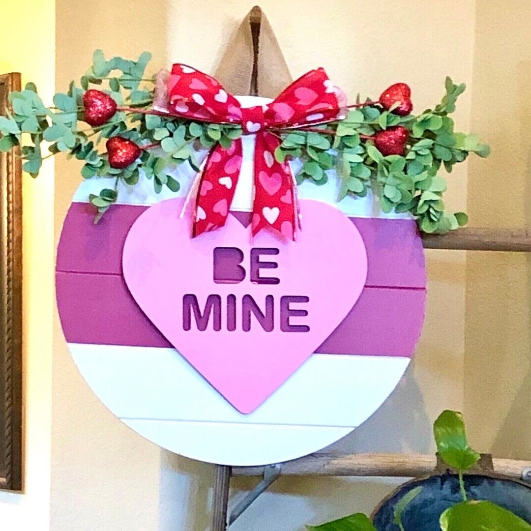 Valentines Day Door Sign, Valentines Day Wreath, Welcome Door Hanger ...
