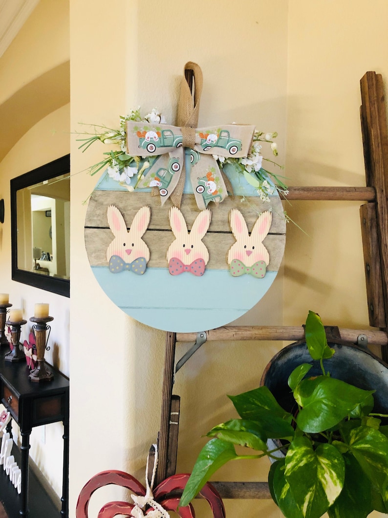 Easter Welcome Door Sign Farmhouse Door Hanger Easter | Etsy