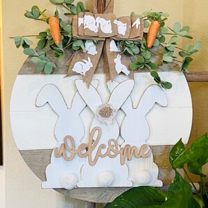 Easter Door Sign Wood Round Door Hanger - Etsy