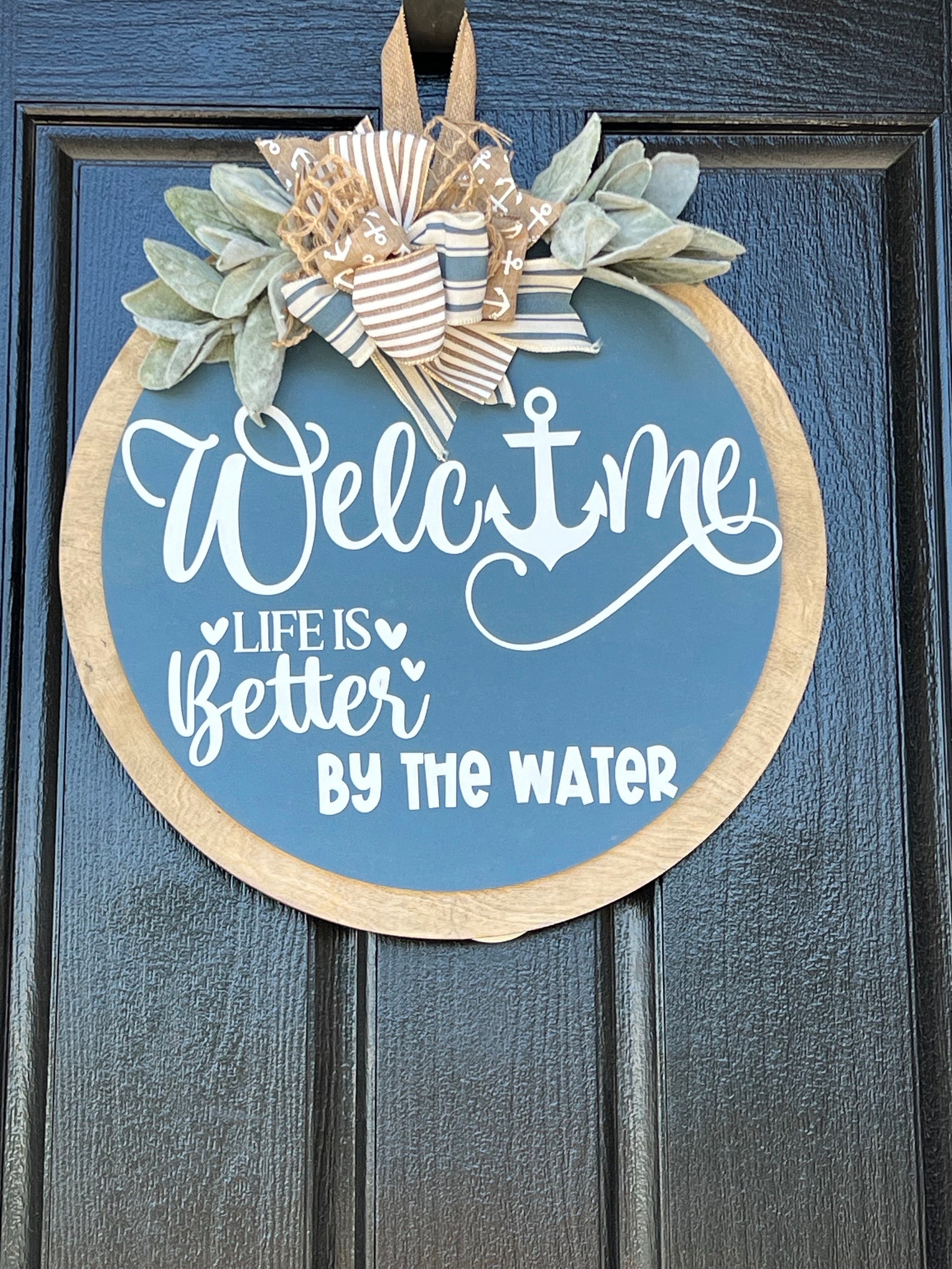 Nautical Door Sign, Lake Door Decor, Lake Door Hanger, Nautical Door ...