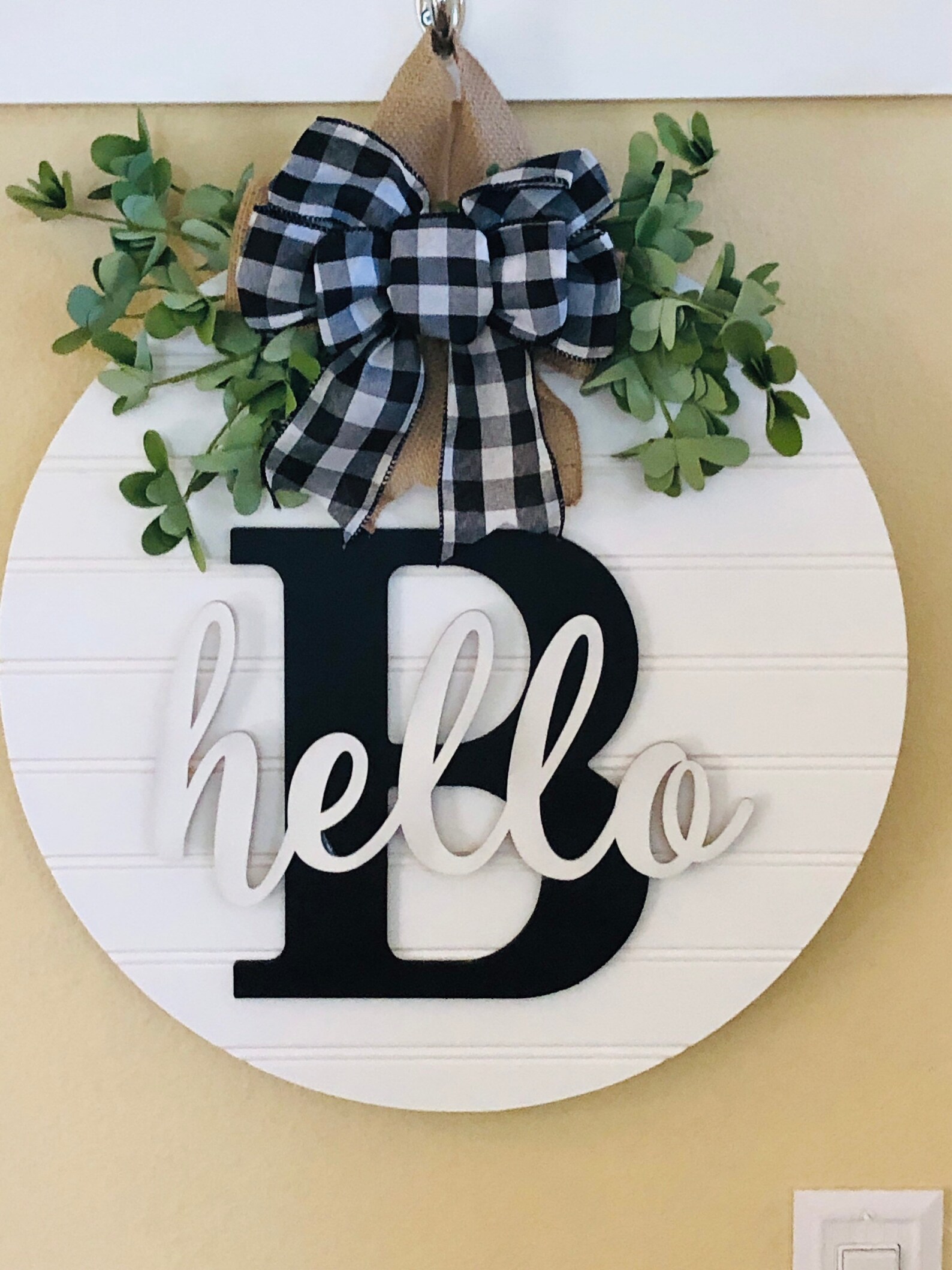 Monogram Front Door Sign Welcome Door Decor Front Door | Etsy