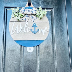 Front Door Deocr, Nautical Door Sign, Lake, Beach Door Hanger, Front ...