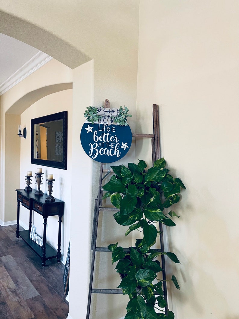 Beach Door Decor, Beach Door Hanger, Nautical Door Sign, Beach Wood ...