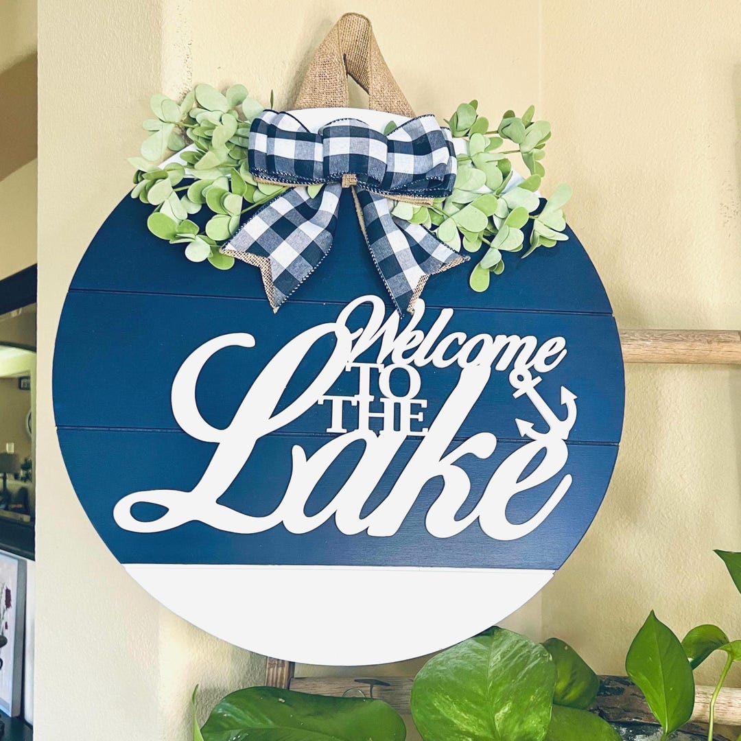Lake House Door Decor, Lake House Door Sign, Lake House Door Hanger ...