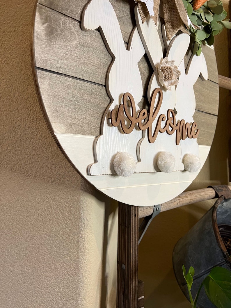 Easter Door Sign Wood Round Door Hanger - Etsy
