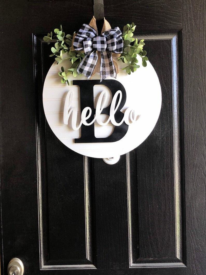 Monogram Front Door Sign Welcome Door Decor Front Door - Etsy