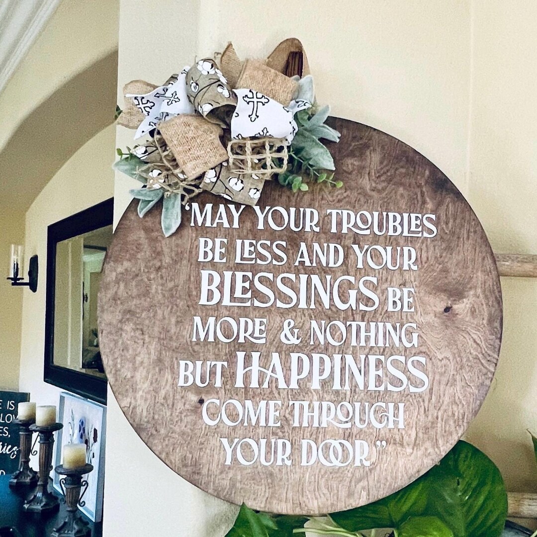 Front Door Decor, Blessings Door Sign, Christian Door Hanger, Scripture ...