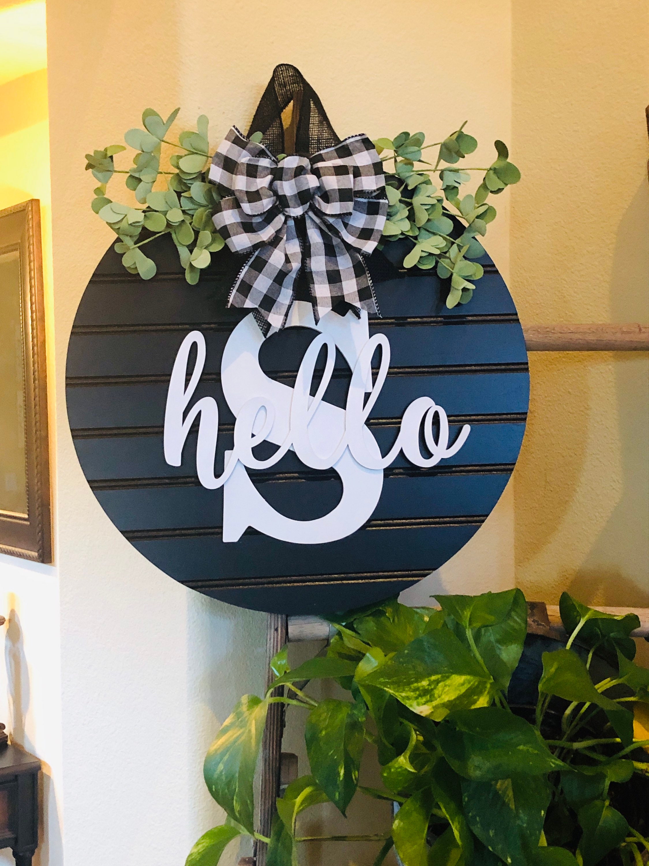 Monogram Front Door Sign Welcome Door Decor Front Door | Etsy