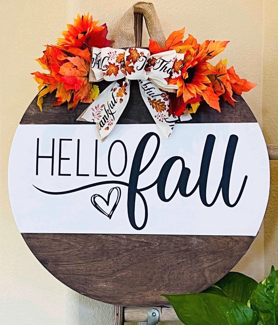 Hello Fall Front Door Decor, Front Door Fall Welcome Sign, Fall Door ...