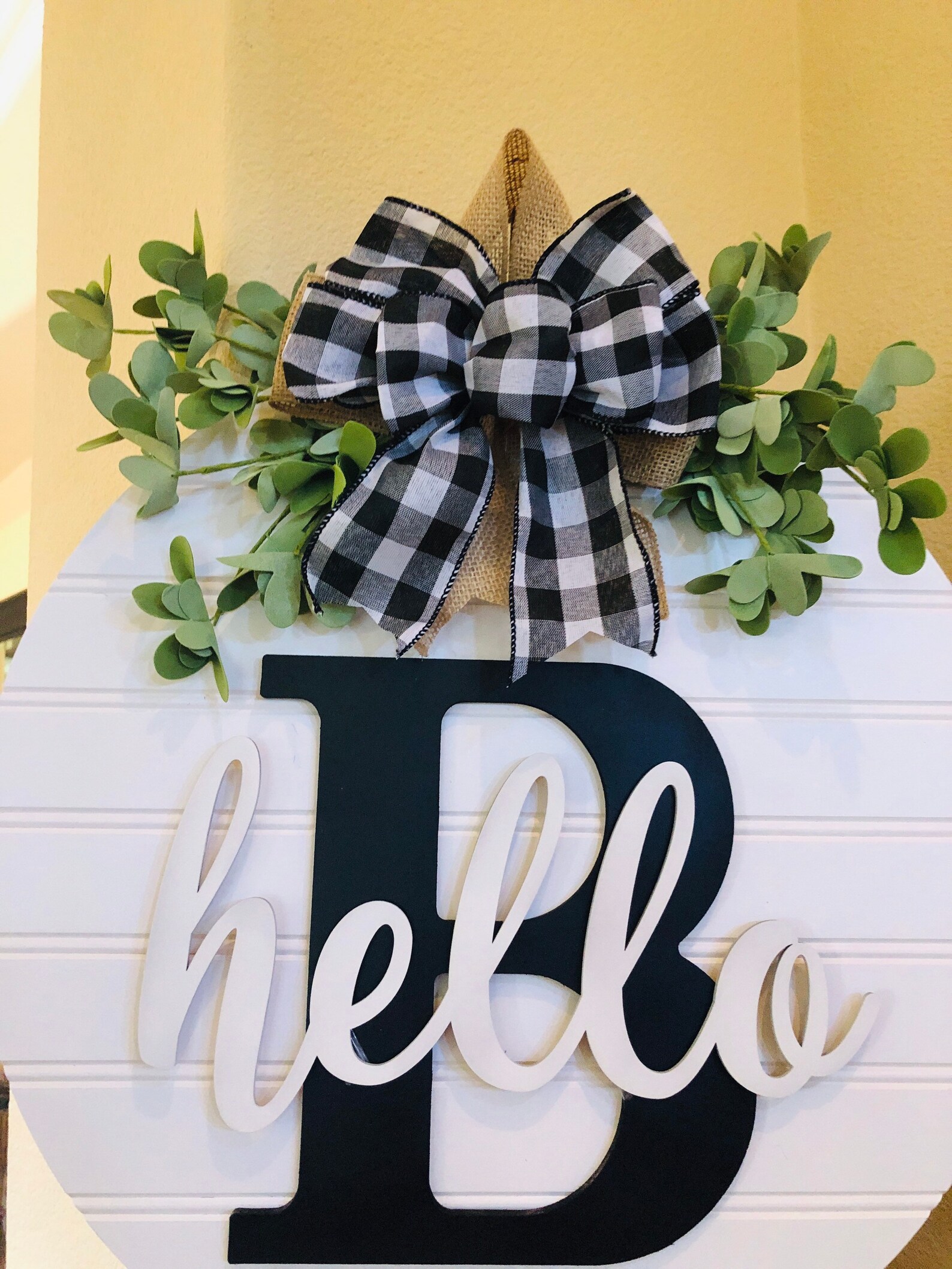 Monogram front door sign Welcome Door Decor Front Door | Etsy