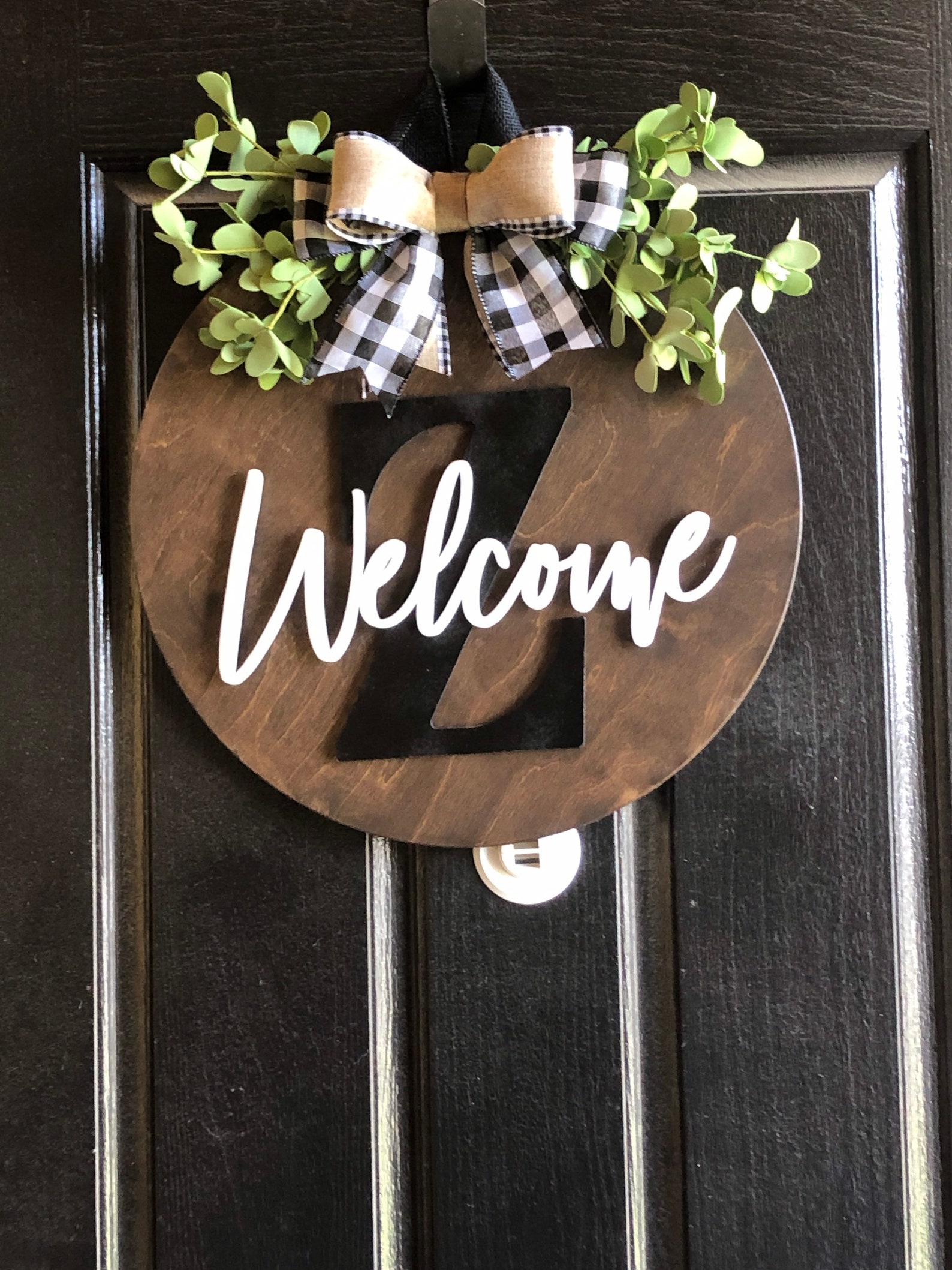 Monogram Front Door Sign Welcome Door Decor Front Door - Etsy