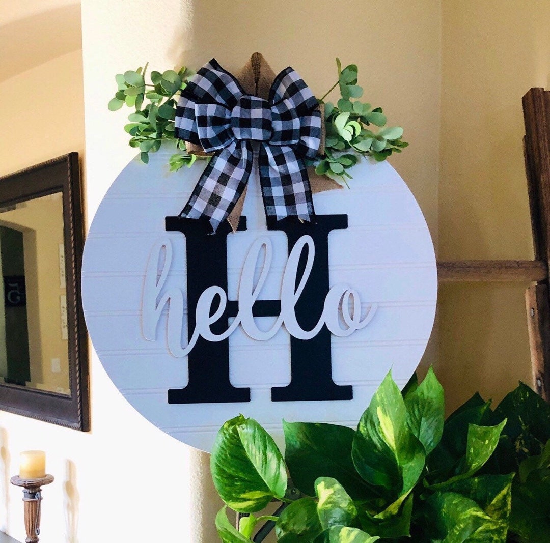 Monogram Front Door Sign Welcome Door Decor Front Door - Etsy