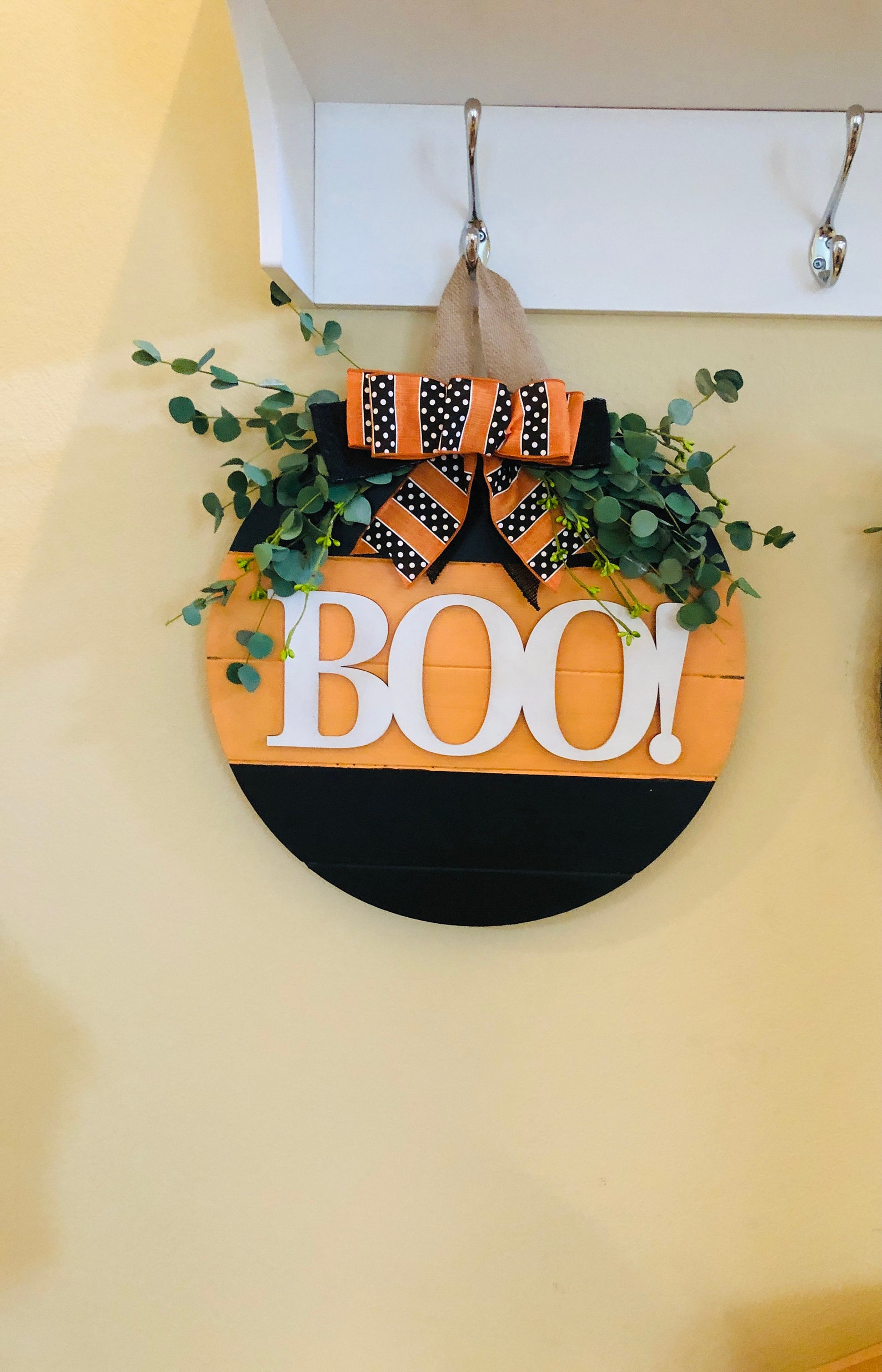 Boo Door Decor Halloween Door Sign Halloween Wood Wreath - Etsy
