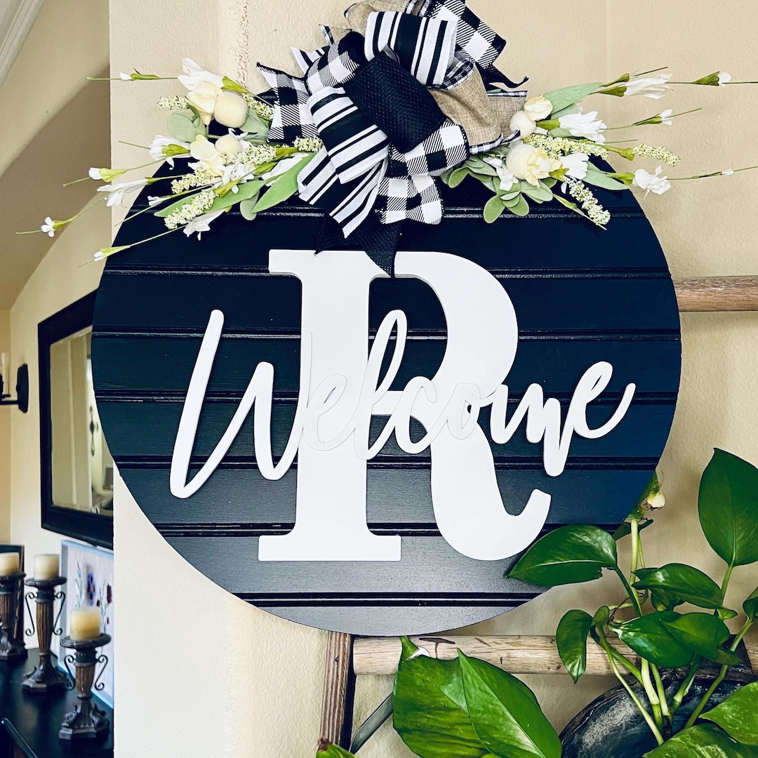 Monogram Front Door Decor, Monogram Door Hanger, 3D Last Name Door Sign ...