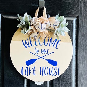 Lake Door Decor, Welcome to Our Lake House, Lake Door Sign, Nautical ...