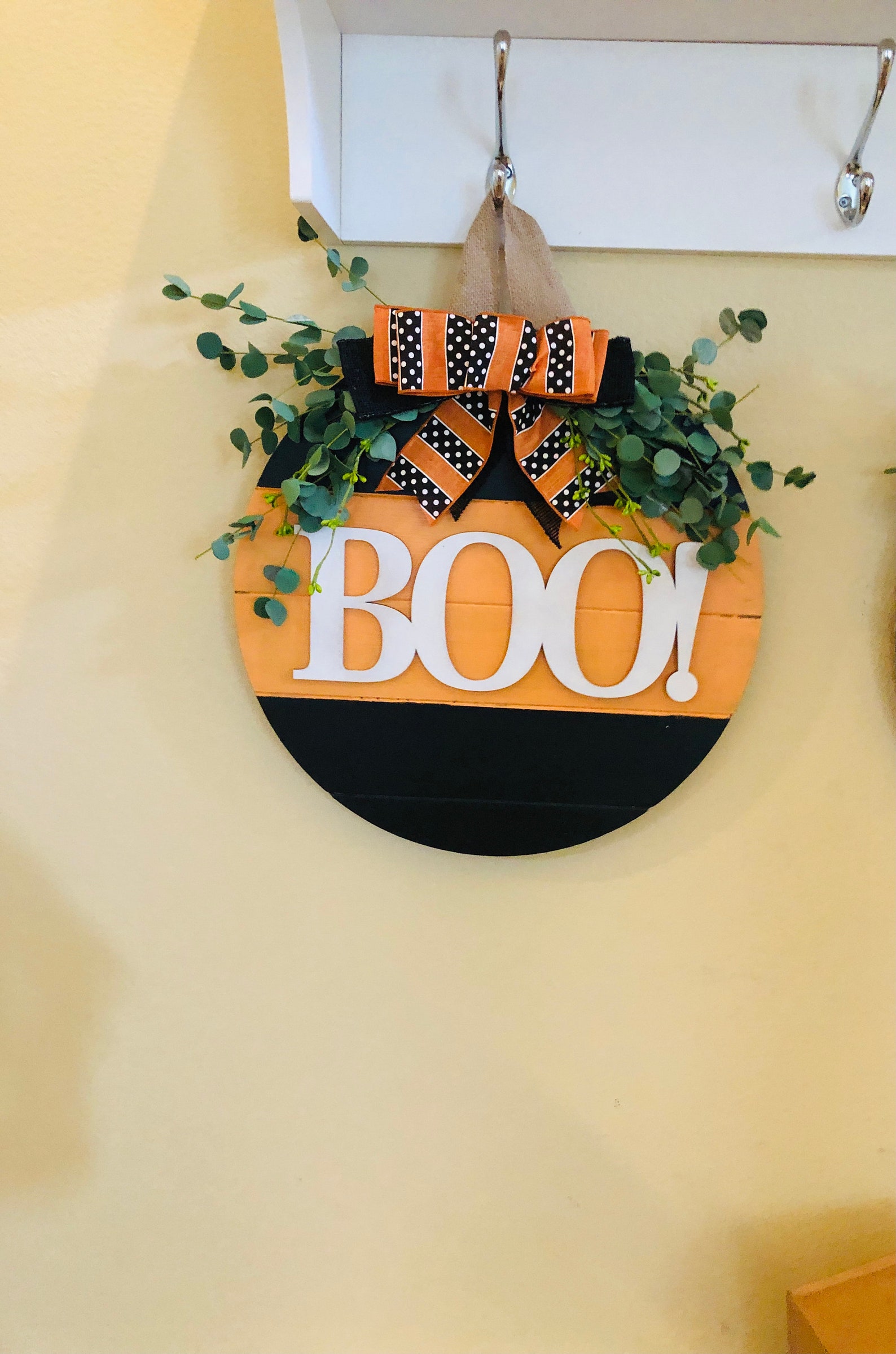 Boo Door Decor Halloween Door Sign Halloween Wood Wreath - Etsy