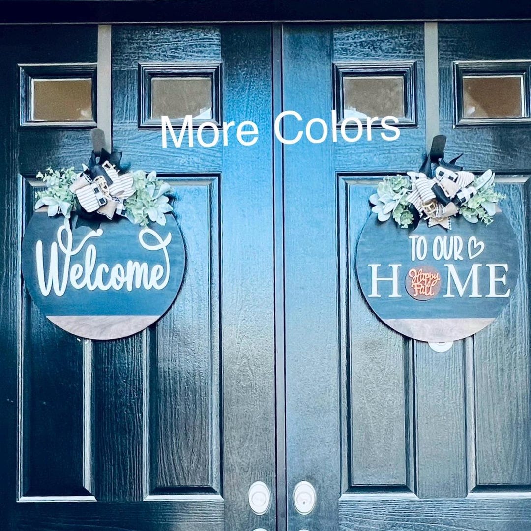 Interchangeable Signs for Double Door, Seasonal Door Hangers, Front ...