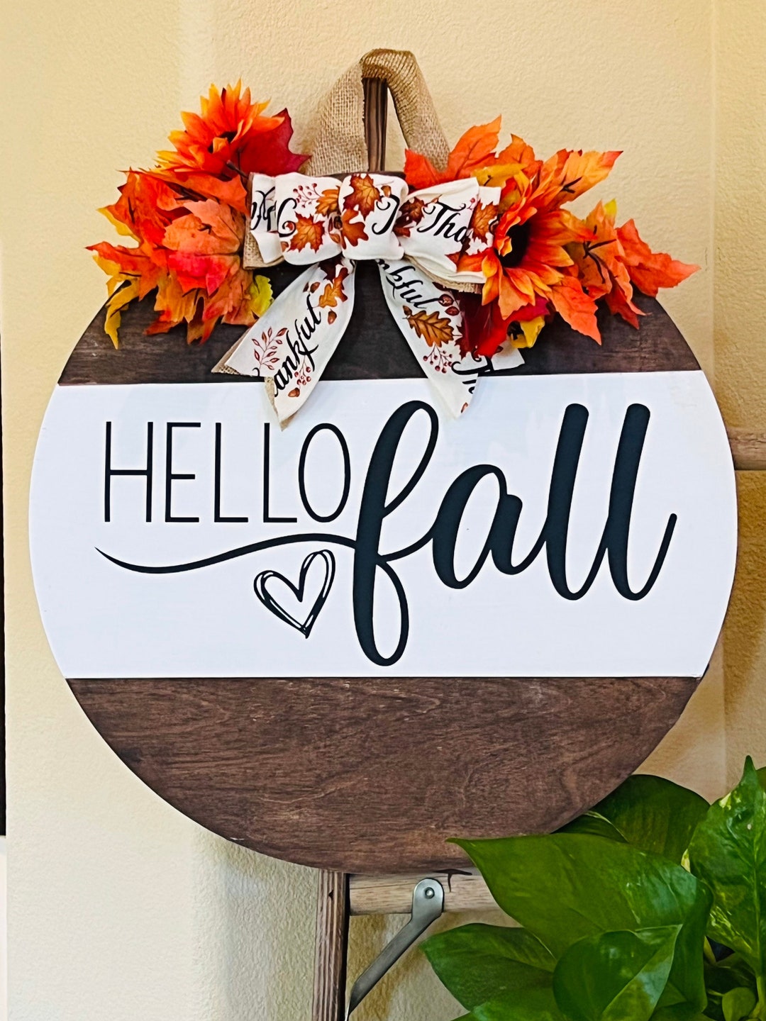 Hello Fall Front Door Decor, Front Door Fall Welcome Sign, Fall Door ...