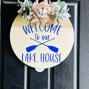 Lake Door Decor, Welcome to Our Lake House, Lake Door Sign, Nautical ...