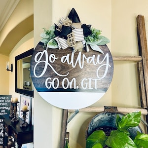 Funny Door Decor, Go Away Door Sign, Welcome Door Sign, Front Door ...