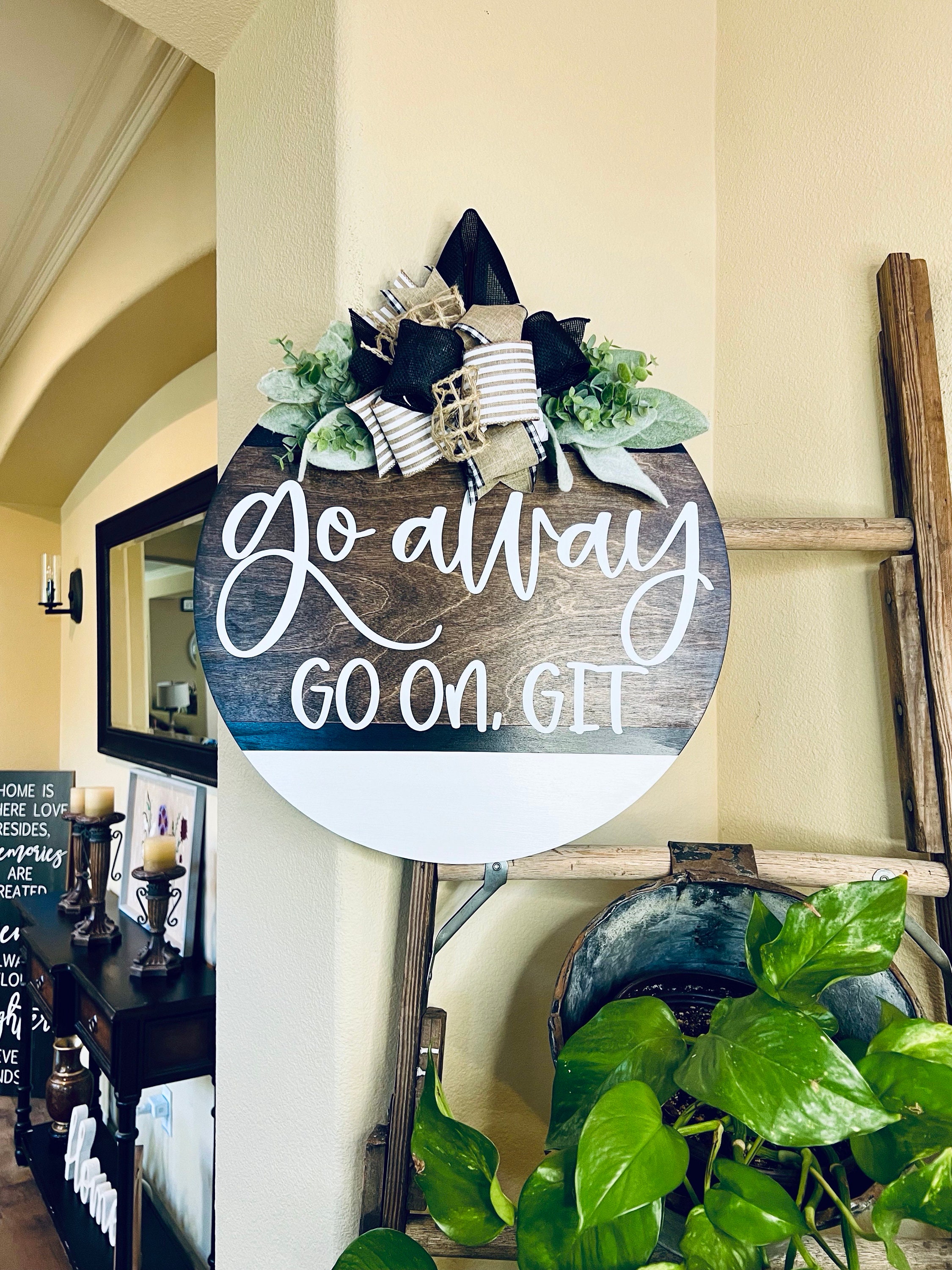 Funny Door Decor, Go Away Door Sign, Welcome Door Sign, Front Door ...