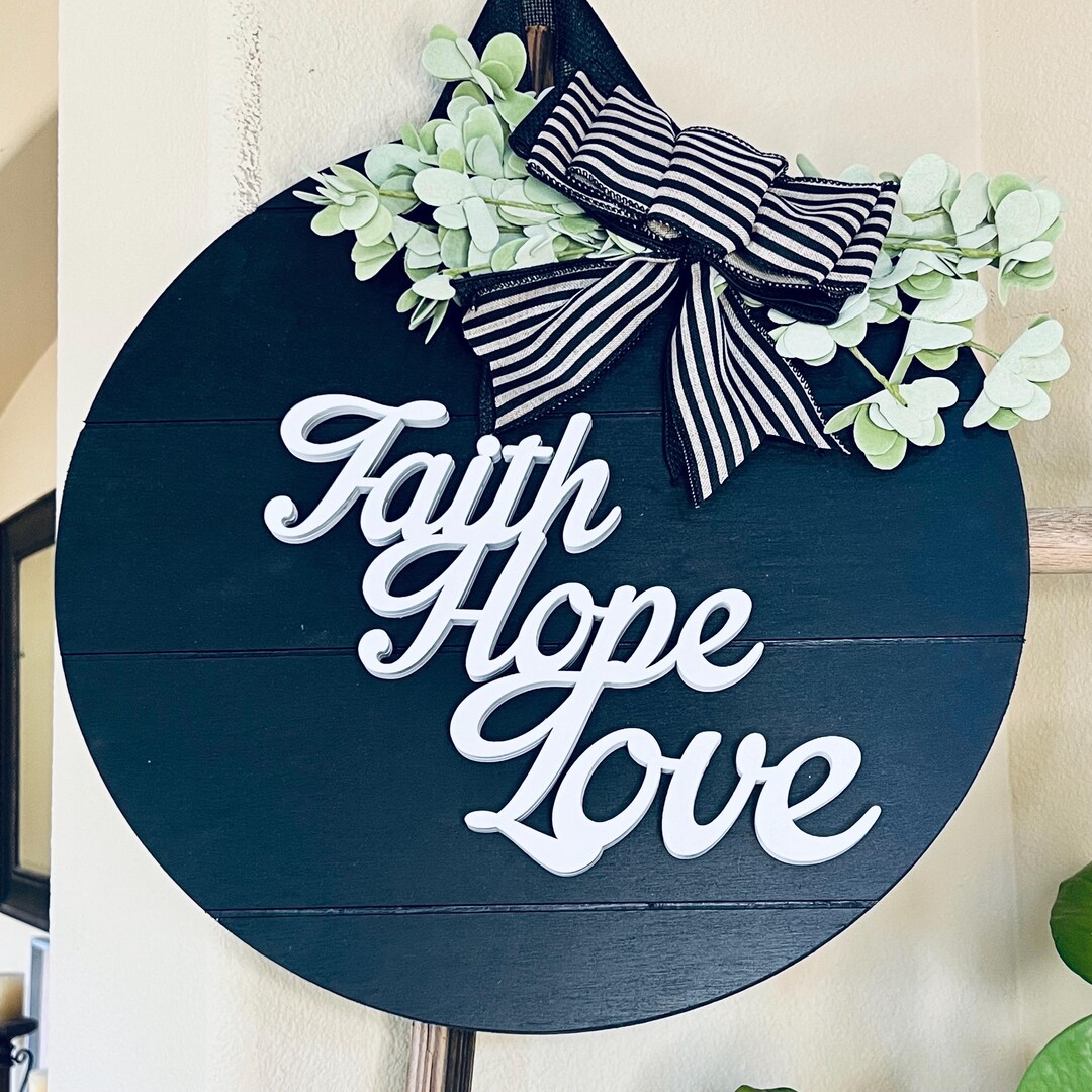 Religious Door Hanger, Front Door Decor, Religious Door Sign, Faith ...