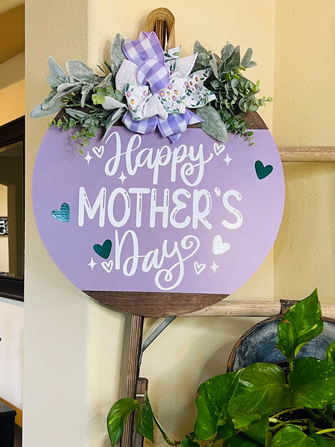 Front Door Decor, Mothers Day Door Sign, Front Door Hanger, Welcome ...