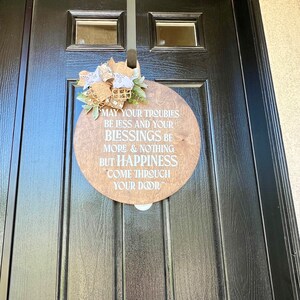 Front Door Decor, Blessings Door Sign, Christian Door Hanger, Scripture ...