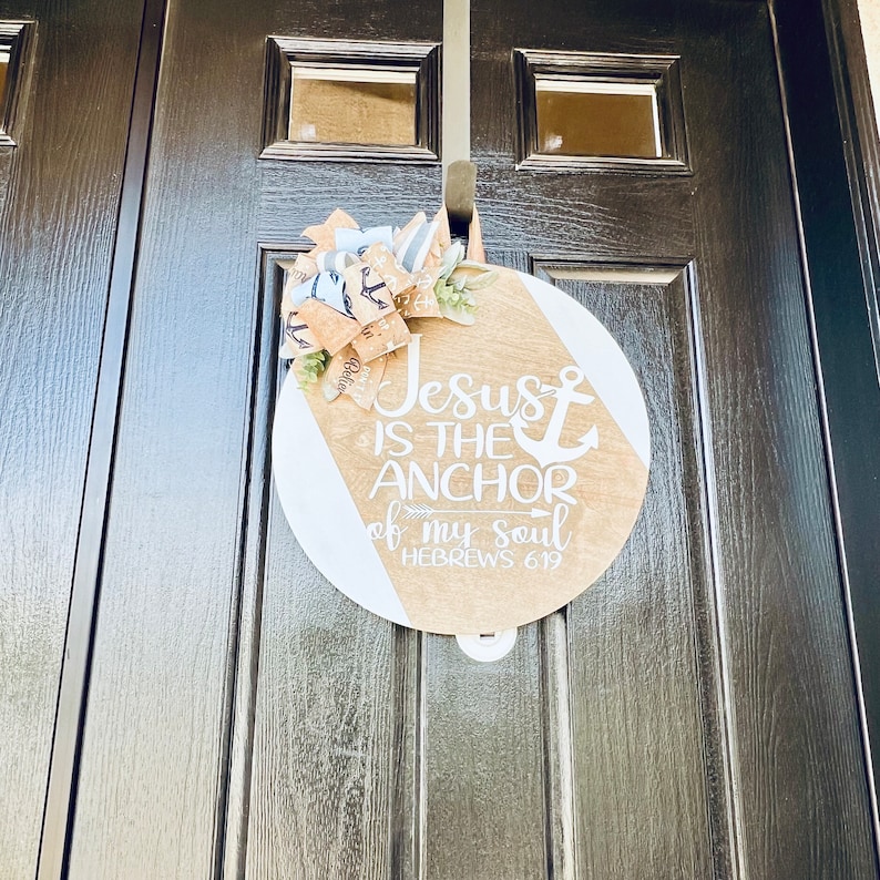 Beach Front Door Decor, Religious Door Sign, Nautical Door Hanger ...