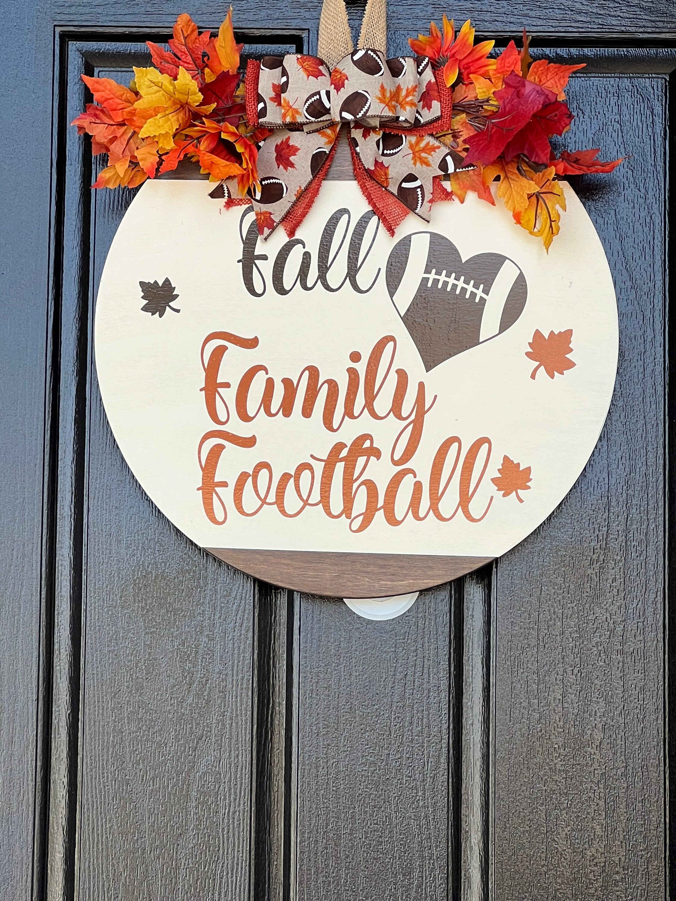 Front Door Decor Fall Family Football Door Hanger Fall - Etsy