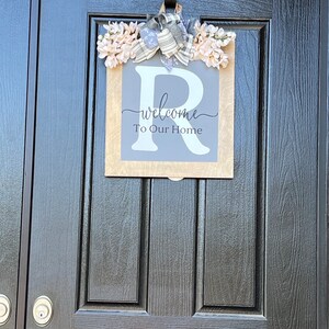 Monogram Front Door Sign, Welcome Door Decor, Family Name Sign, Front ...