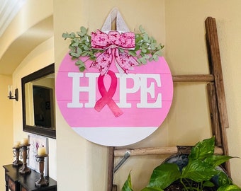 Breast Cancer Awareness Door Hanger Door Hanger Handmade - Etsy