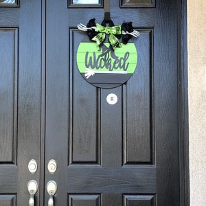 Halloween Door Decor, Wicked Welcome Sign, Halloween Door Hanger, Wood ...