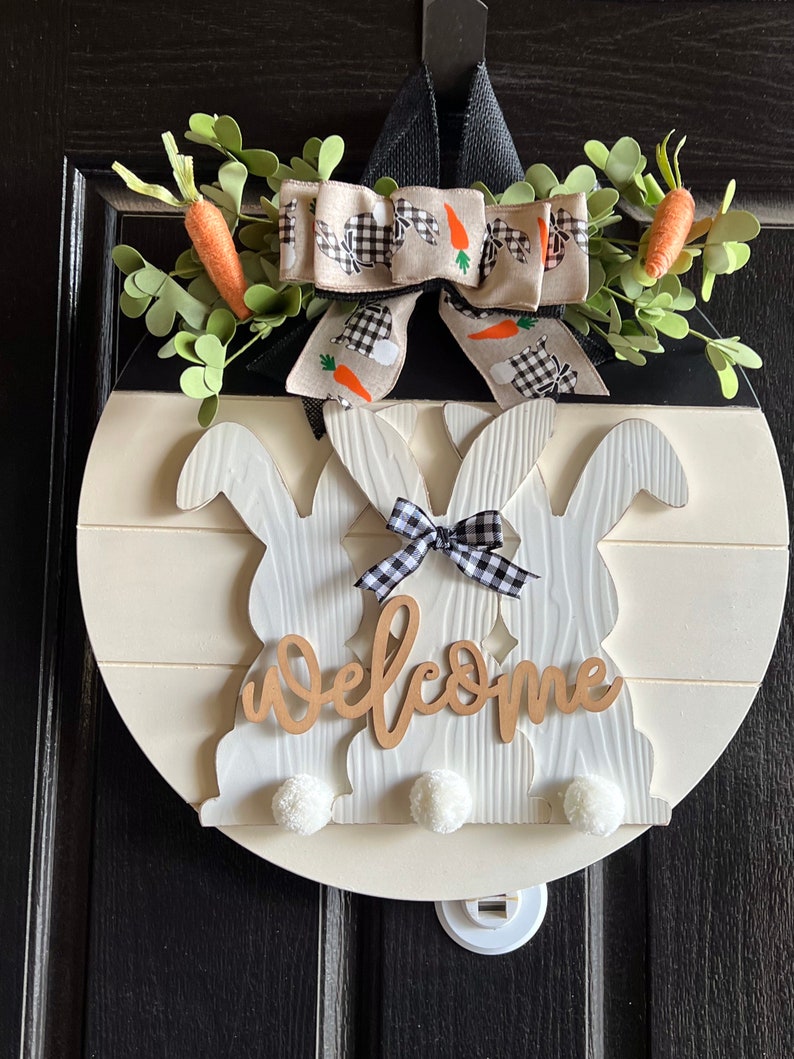 Easter Door Sign Wood Round Door Hanger - Etsy