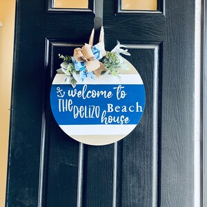 Front Door Decor, Beach House Door Sign, Beach House Hanger, Welcome ...