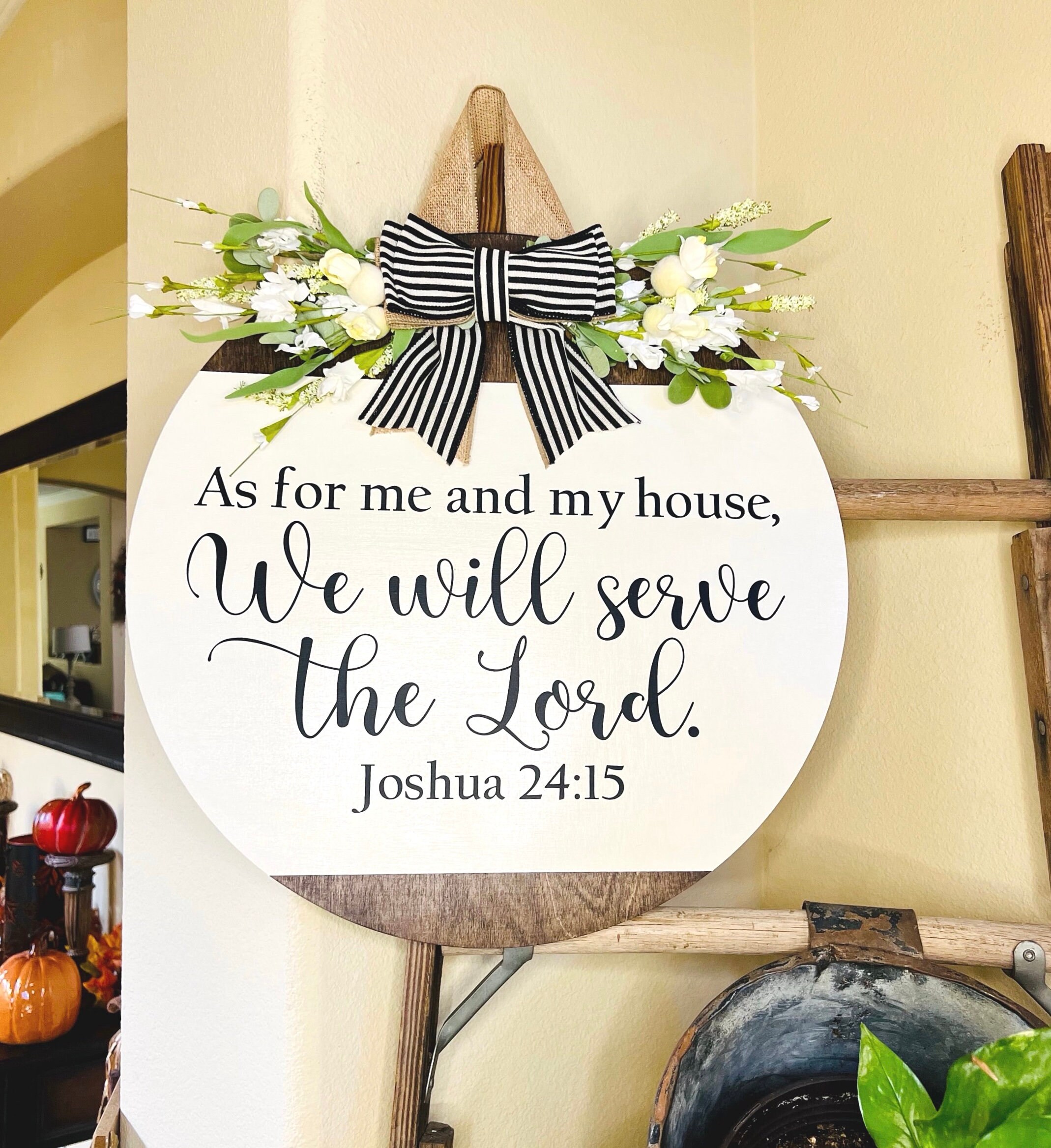 Front Door Decor, as for Me and My House, Joshua 24:15 Door Sign ...