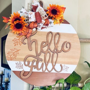 Fall Front Door Sign, Autumn Door Hanger, Fall Door Wreath, Fall Door ...
