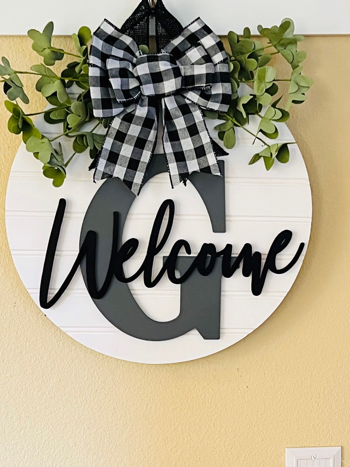 Monogram Front Door Sign Welcome Door Decor Front Door - Etsy