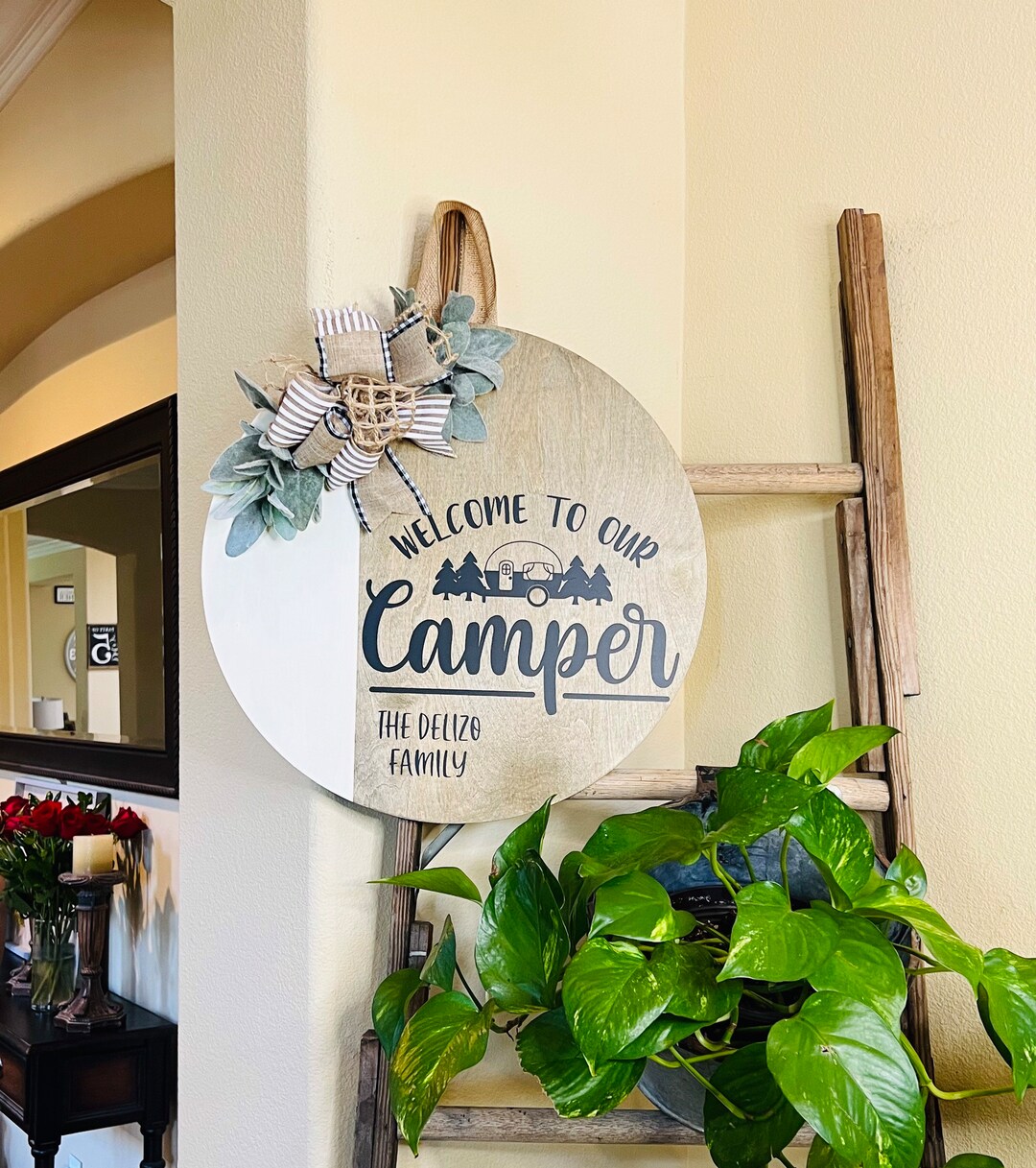 Camper Door Decor, Welcome Camper Sign, Camper Door Hanger, Camper ...