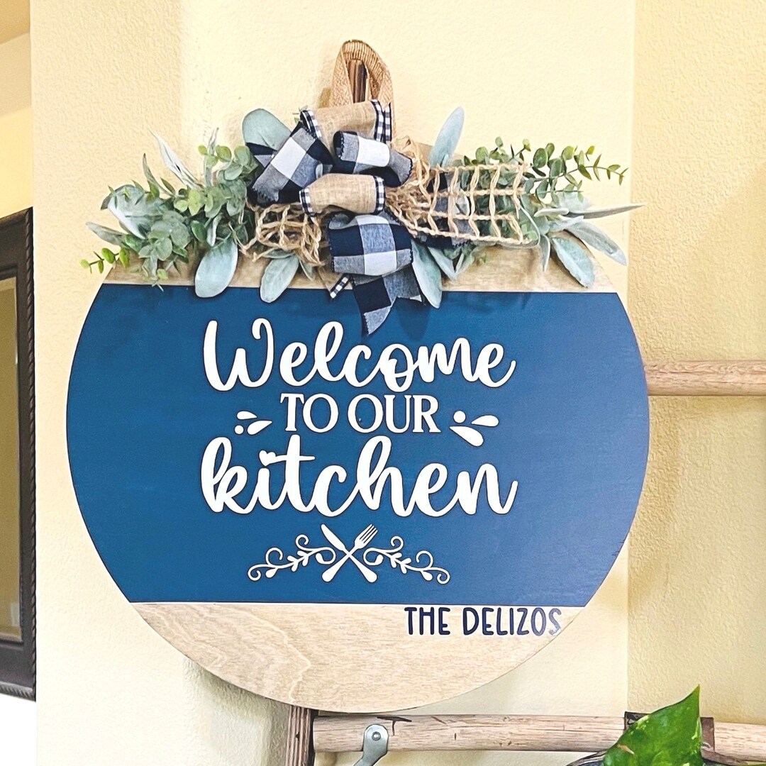 Kitchen Farmhouse Sign, Round Kitchen Hanger, Kitchen Decor, Dining ...