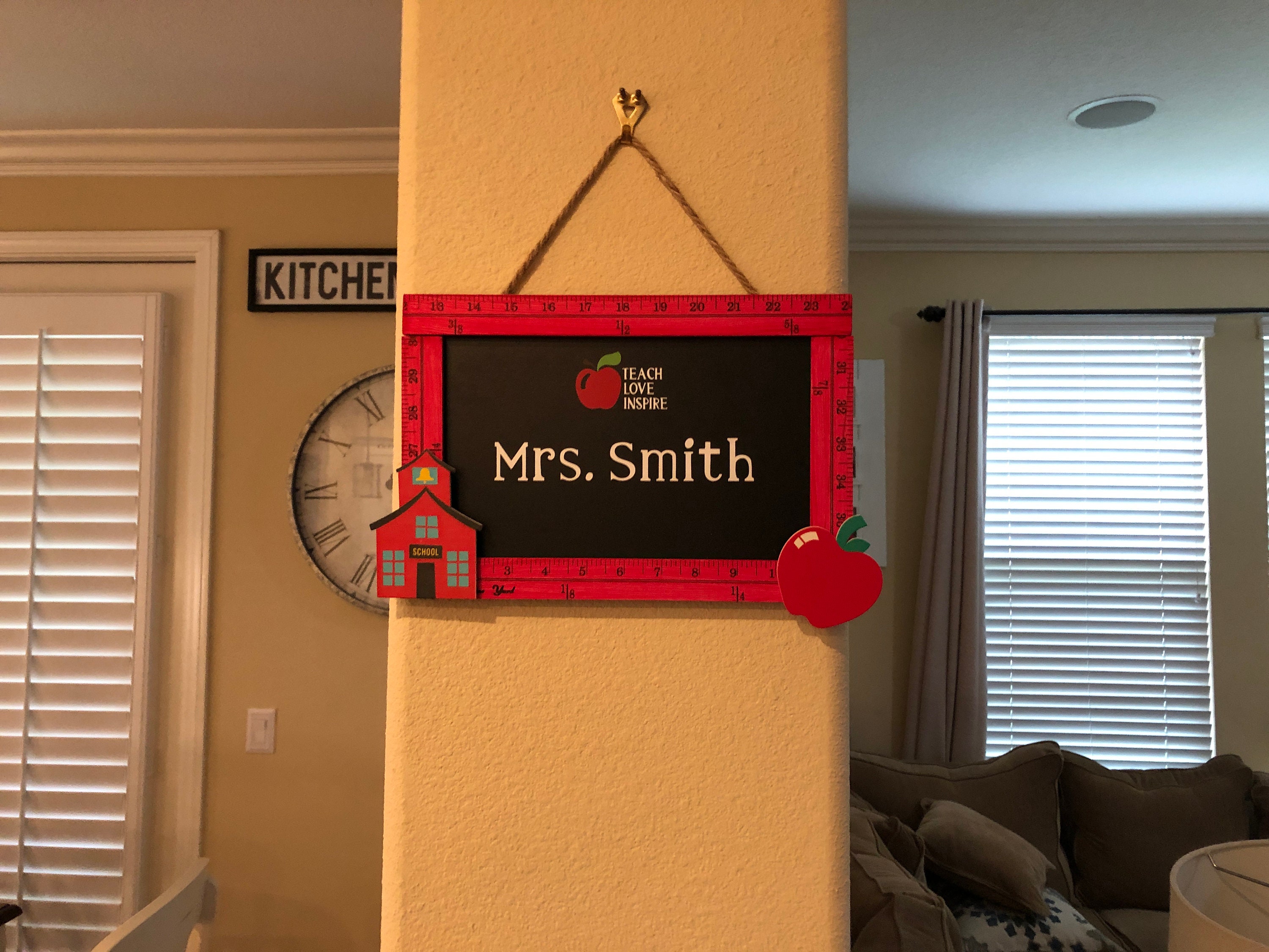 Personalized Teacher Sign, Chalkboard Sign, Teacher Name Sign, Teacher ...