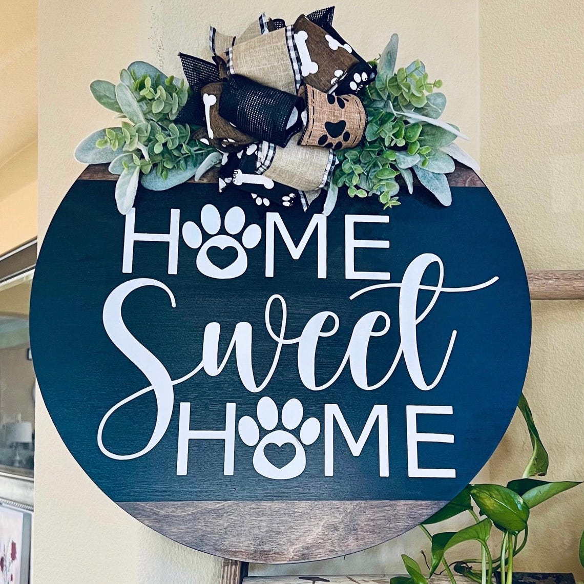 Front Door Decor, Dog Door Sign, Home Sweet Home Hanger, Front Door ...