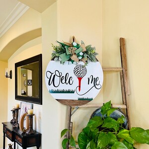 Front Door Decor, Golf Welcome Sign, Front Door Wreath, Golf Door ...