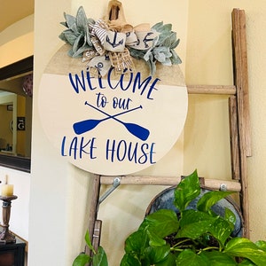 Lake Door Decor, Welcome to Our Lake House, Lake Door Sign, Nautical ...
