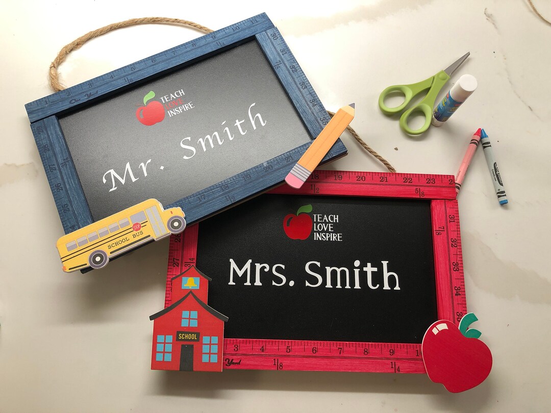 Personalized Teacher Sign, Chalkboard Sign, Teacher Name Sign, Teacher ...