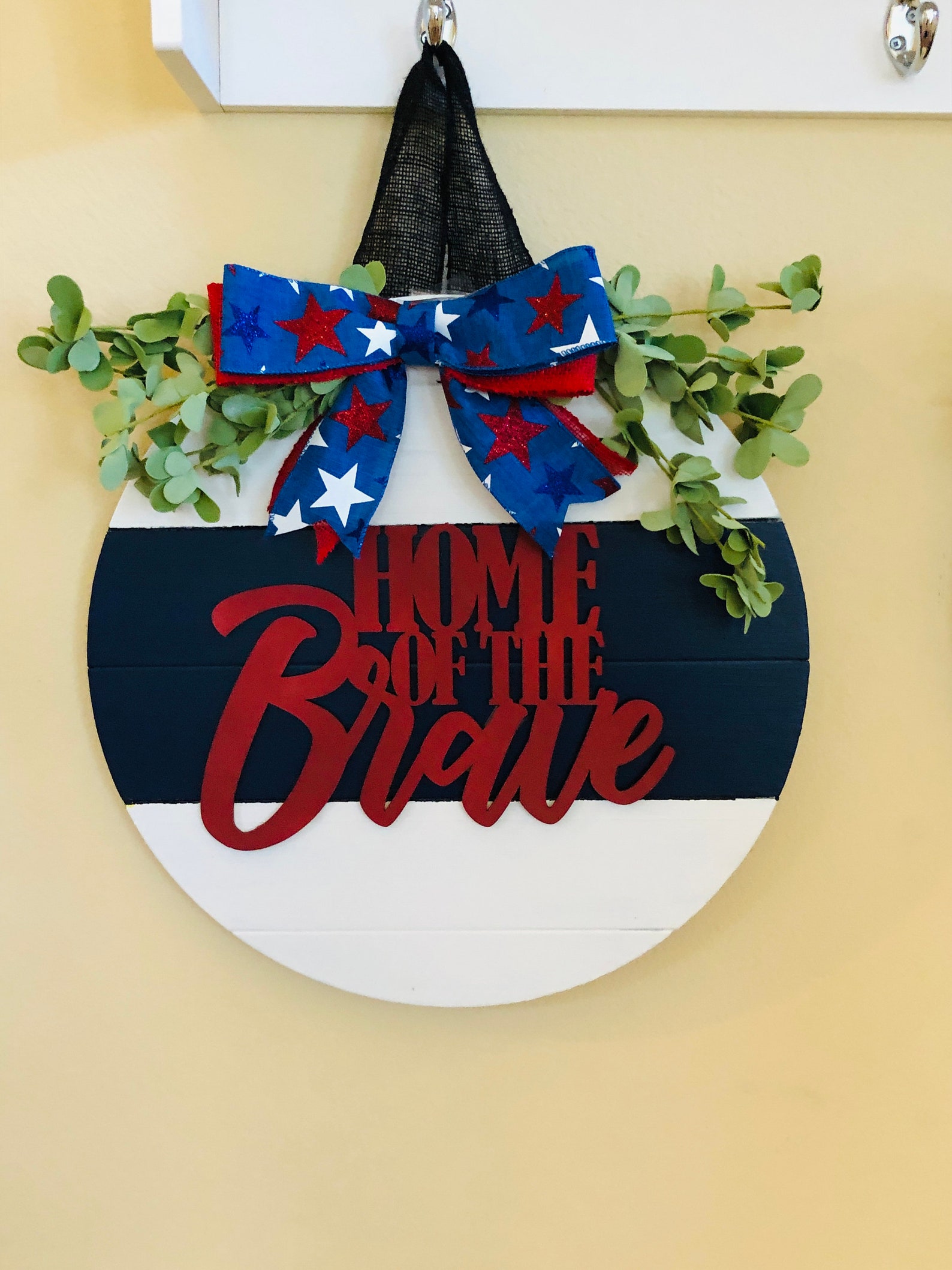 Fourth Of July Door Decor Independence Day Door Hanger Wood | Etsy