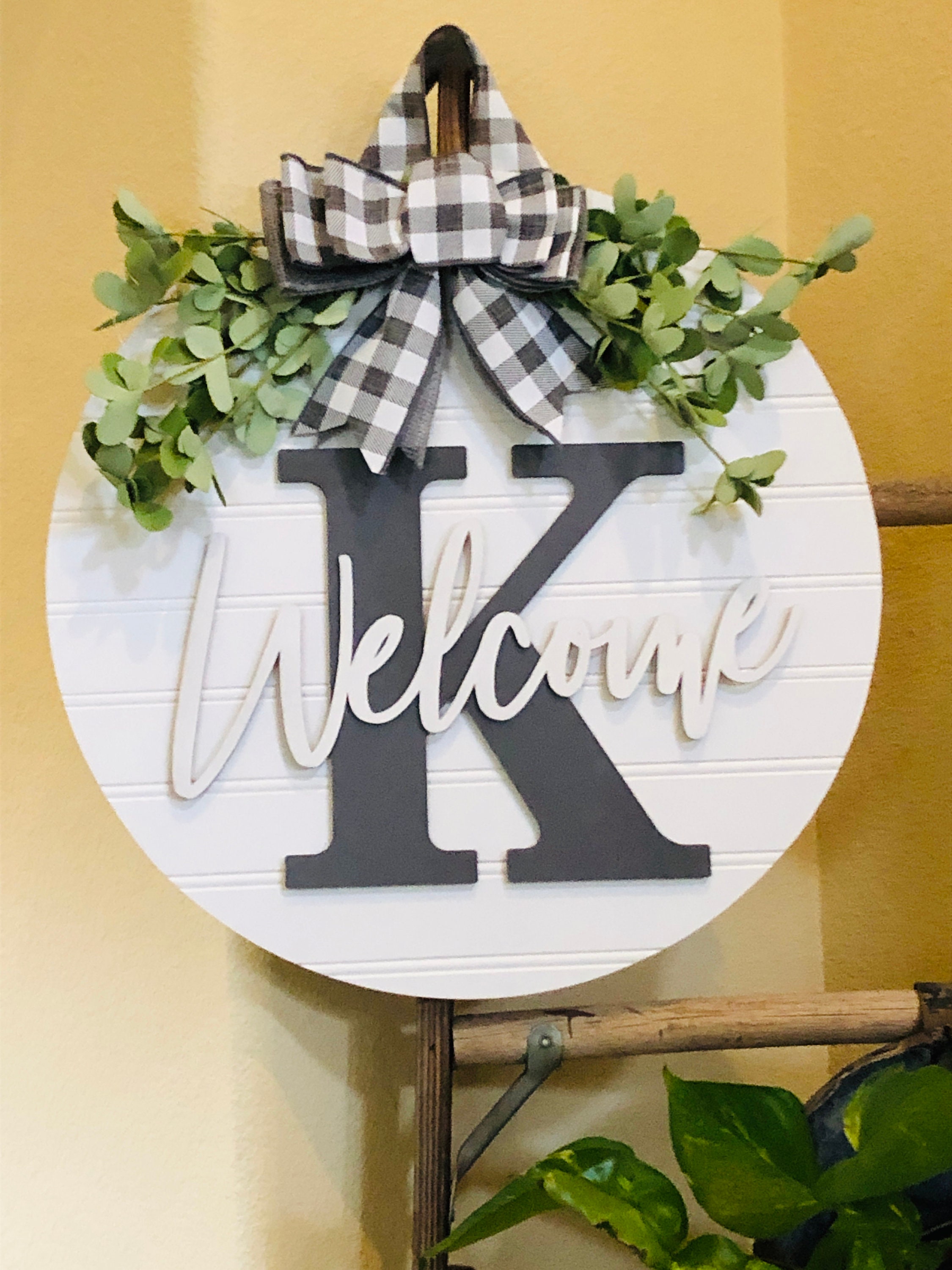 Monogram Front Door Sign Welcome Door Decor Front Door - Etsy Canada