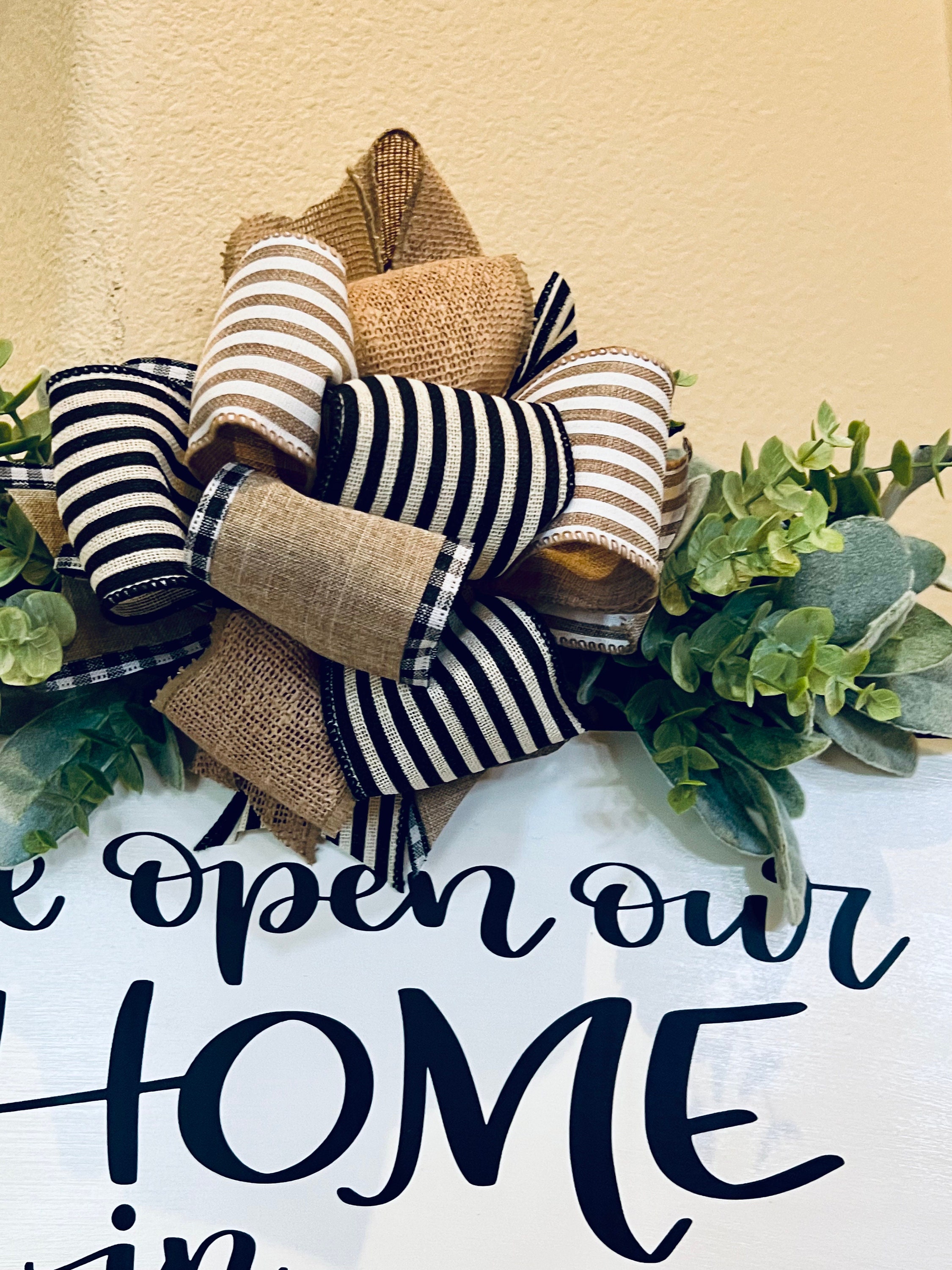 Religious Front Door Decor, We Open Our Home With Love and Grace ...