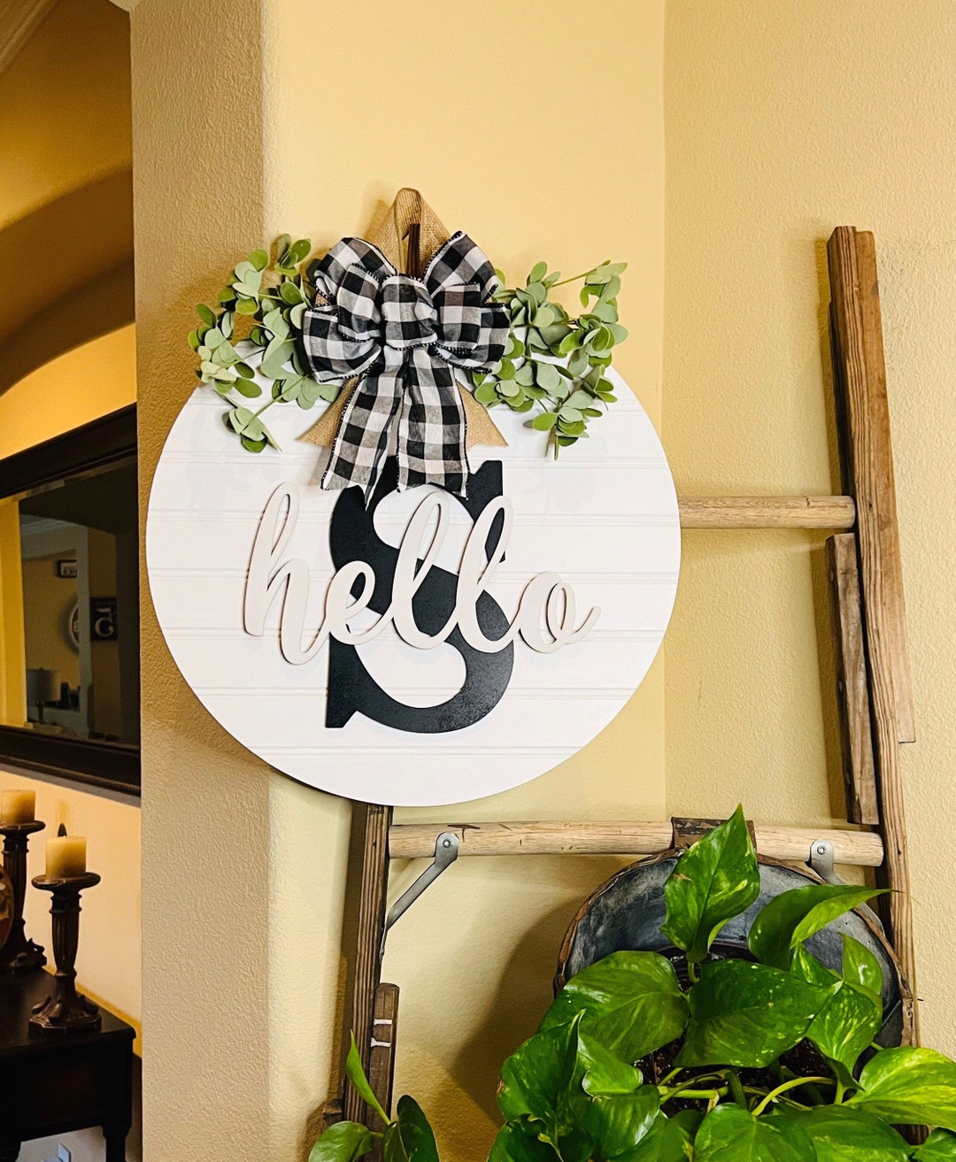 Monogram Front Door Sign Welcome Door Decor Front Door - Etsy